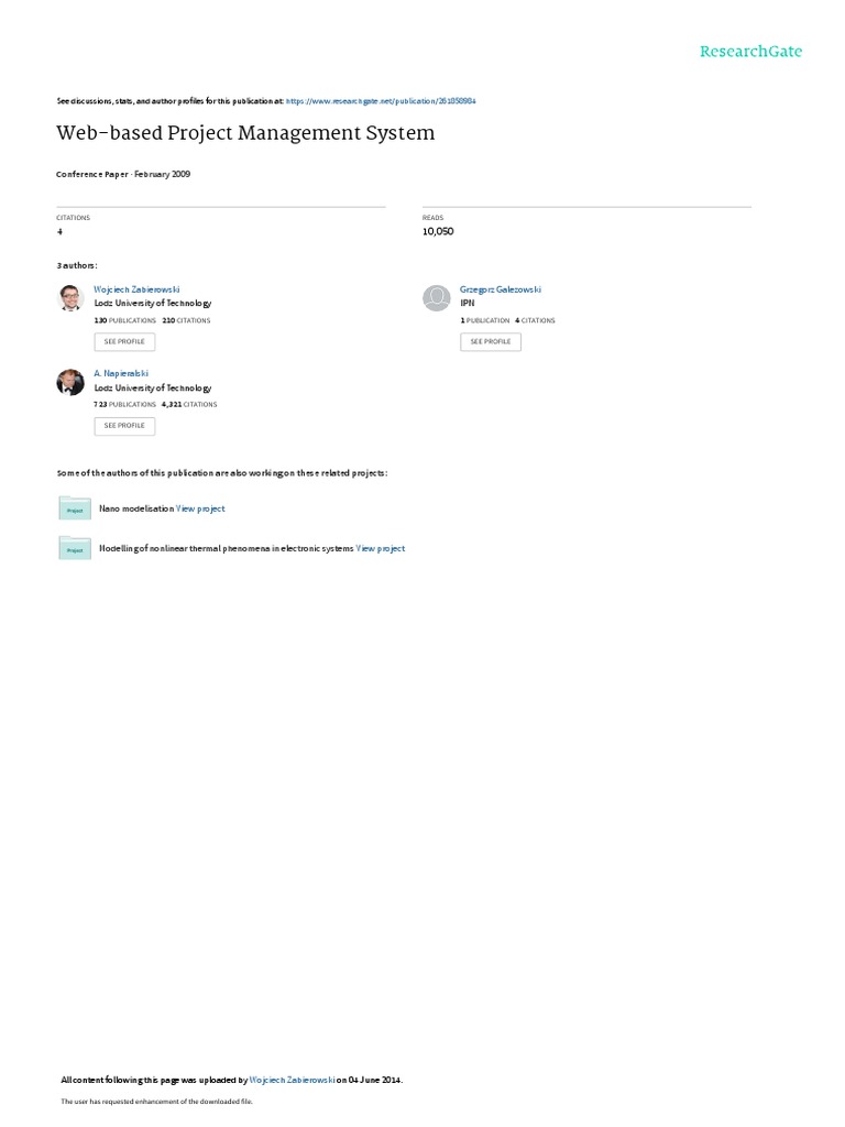 Web-Based Project Management System: February 2009 | Descargar gratis PDF | Ruby On Rails ...