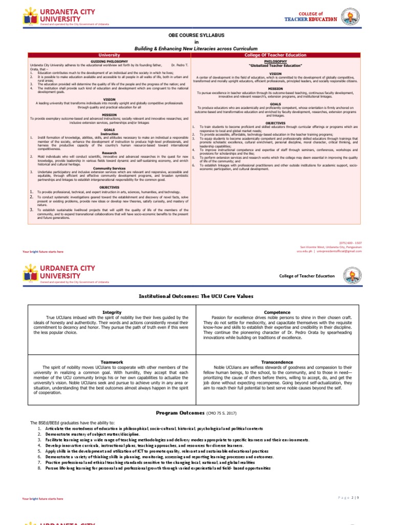 University Urdaneta City: Building & Enhancing New Literacies Across ...