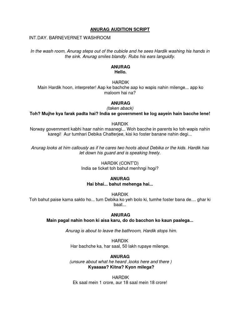 Anurag Audition Script | PDF