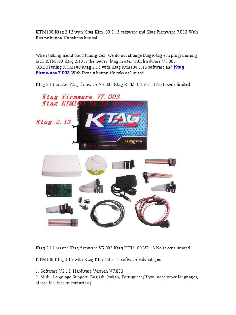 Vdocuments - MX Ktm100 Ktag 213 With Ktag Ktm100 213 Software and Ktag Firmware 7003 With | PDF