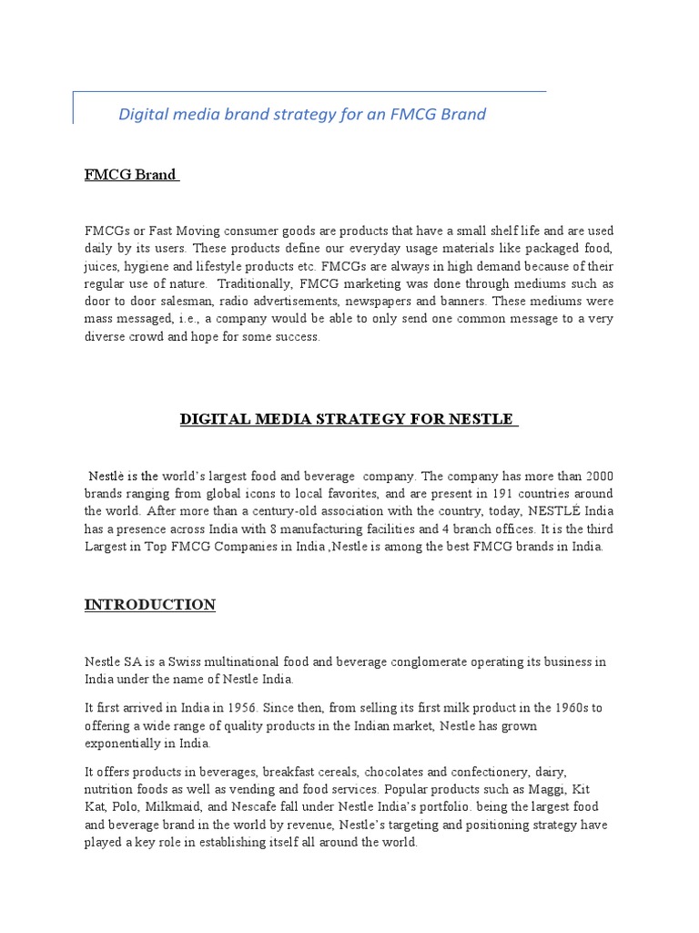 FMCG BRAND of Nestle | PDF | Nestlé | Brand