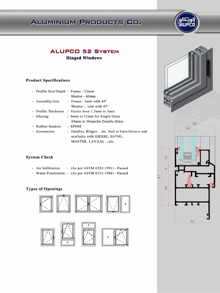 ALUPCO 52 System Hinged Win | PDF
