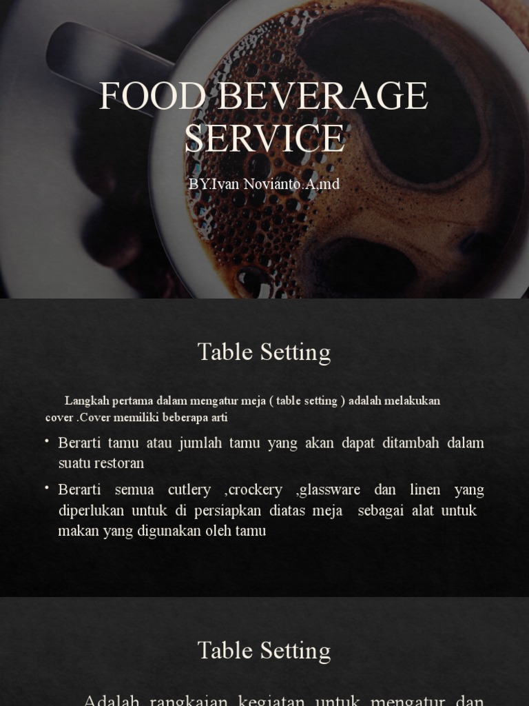 Table Setting F & B Service | PDF