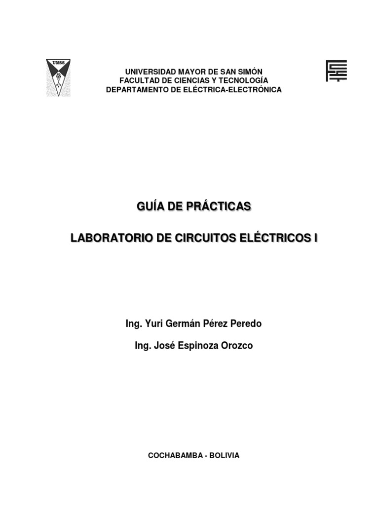 Guia de Practicas Laboratorio de Circuitos Electricos I | PDF | Corriente eléctrica | Resistor