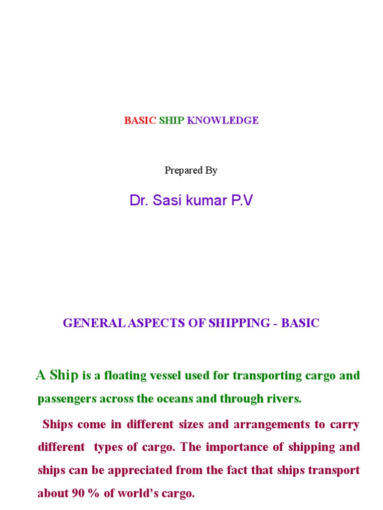 Basic Ship Knowledge | PDF | Ships | Cargo Ship