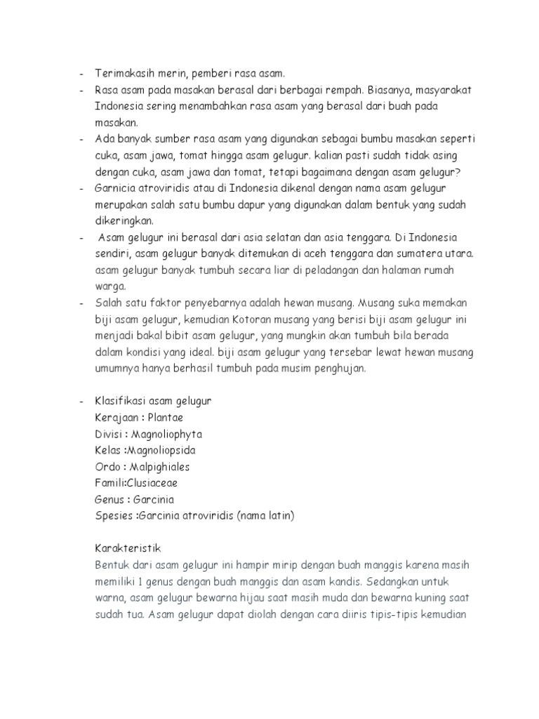 Pemberi Rasa Utama Asam | PDF