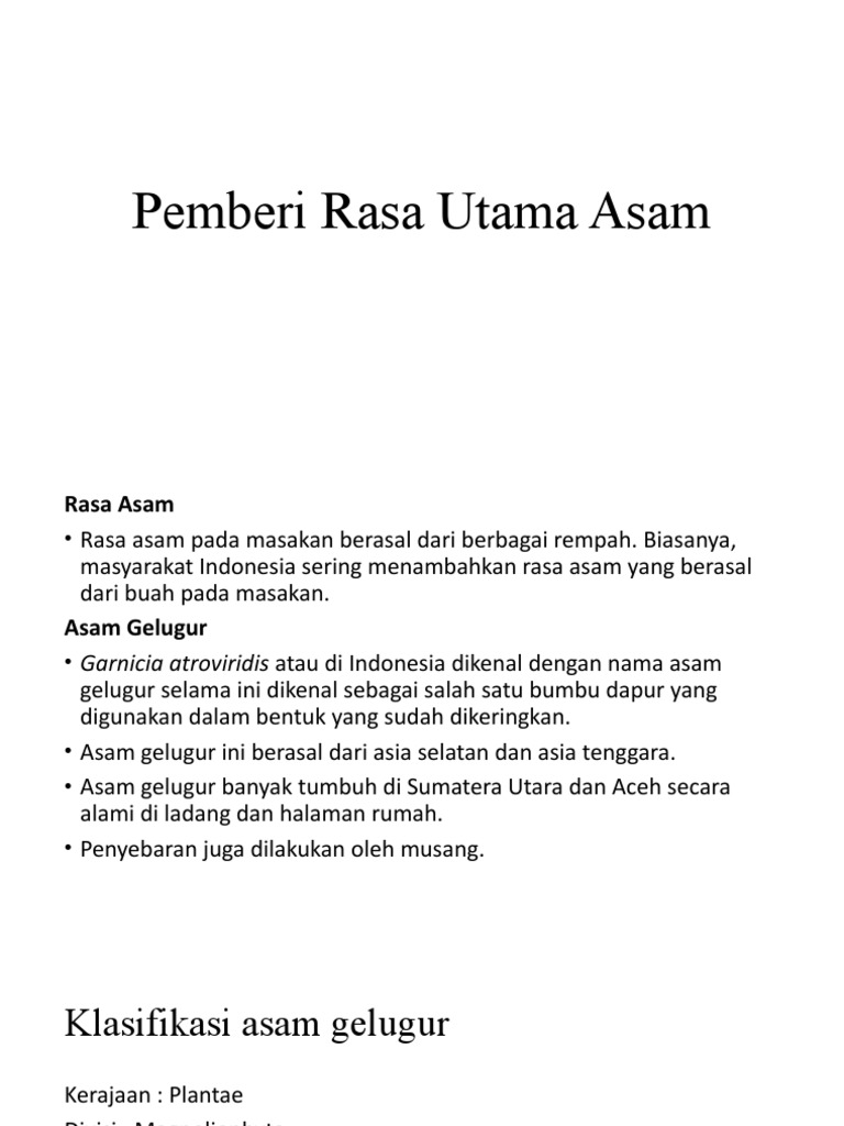 Pemberi Rasa Utama Asam | PDF