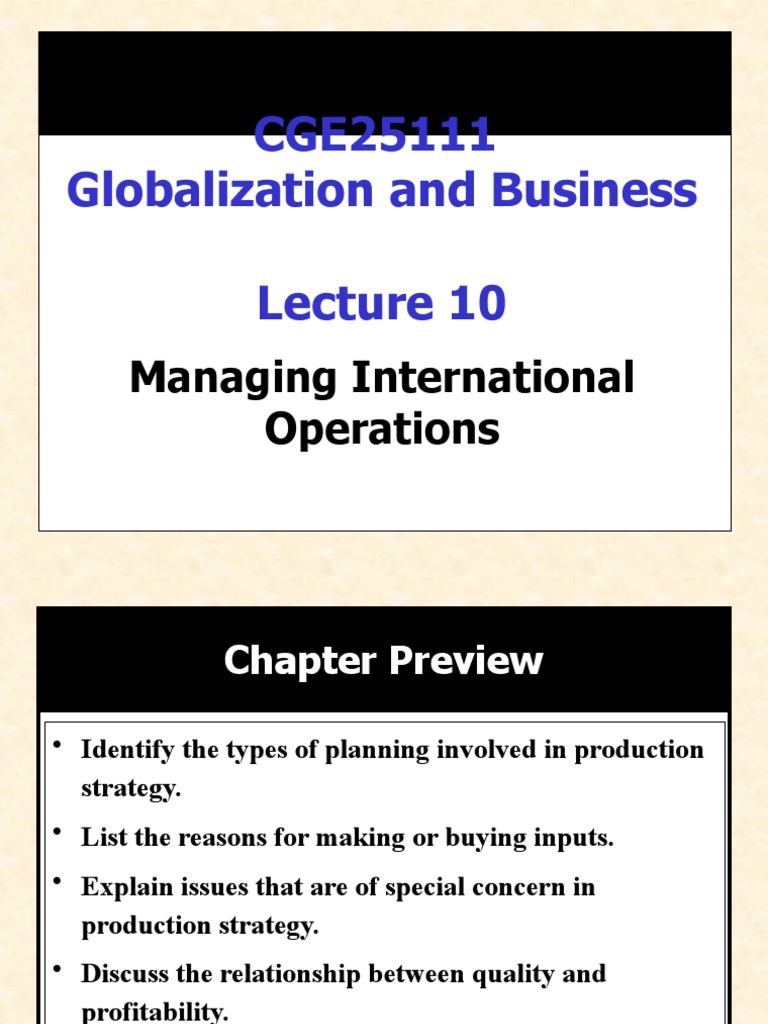 Managing International Operations Strategies | PDF | Strategic ...