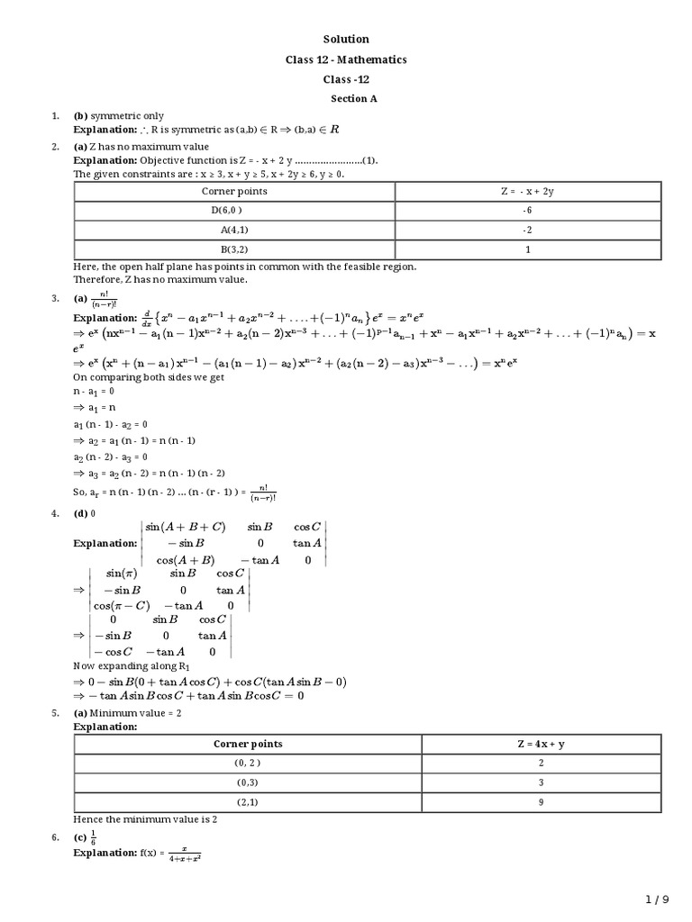 Solution 366089 | PDF | Trigonometric Functions | Maxima And Minima