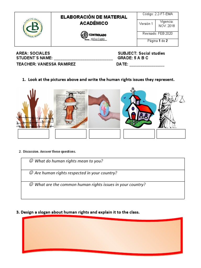 Human Rights Worksheet | PDF