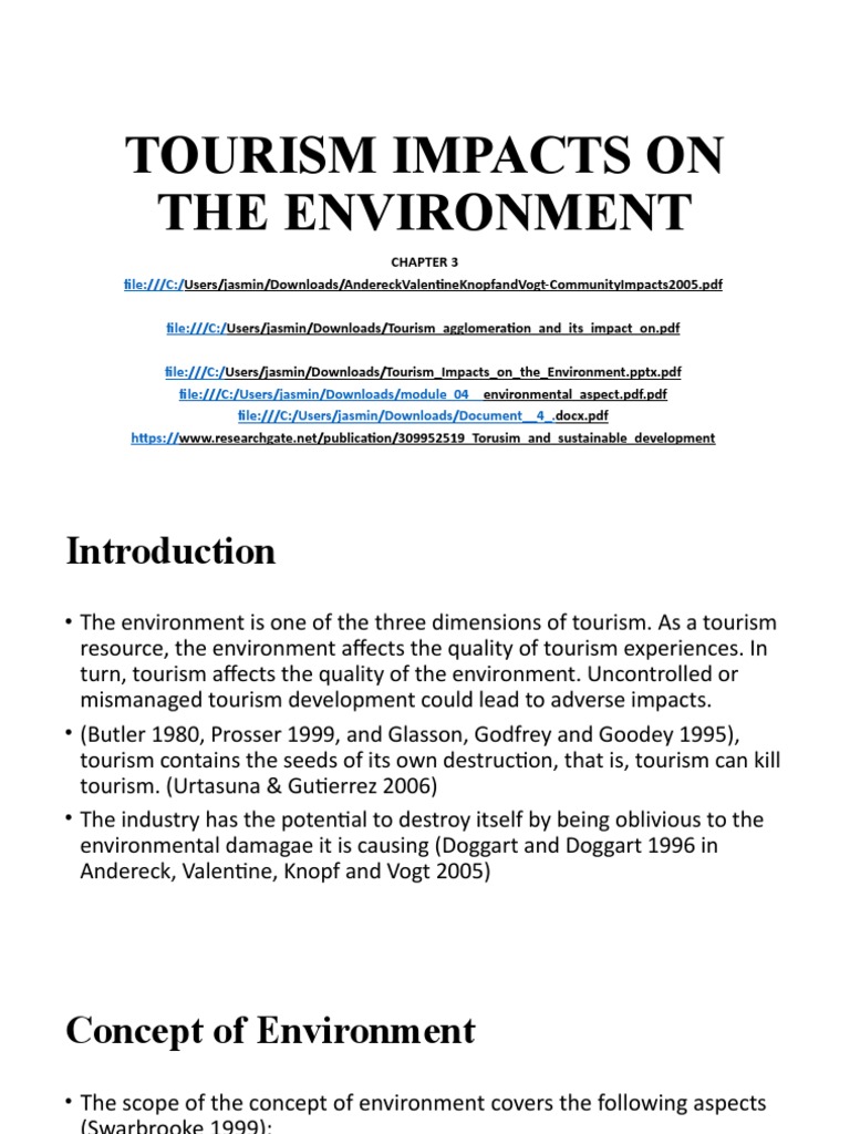 Environmental Impacts of Tourism | PDF | Natural Environment ...