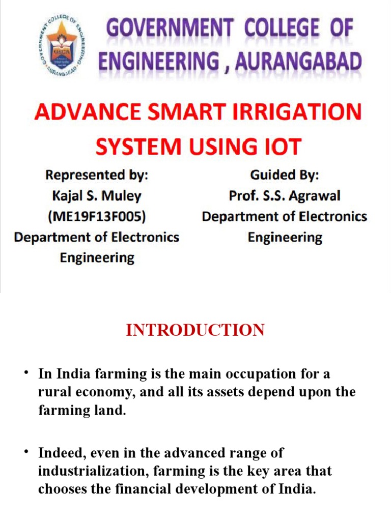 Advance Smart Irrigation System Using IOT | PDF | Photovoltaics | Solar ...