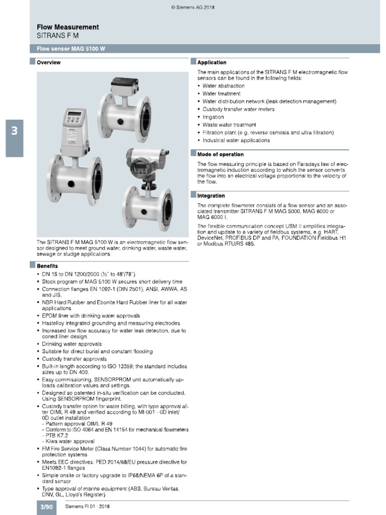 Flow Sensor - PN16 - DN125 | PDF