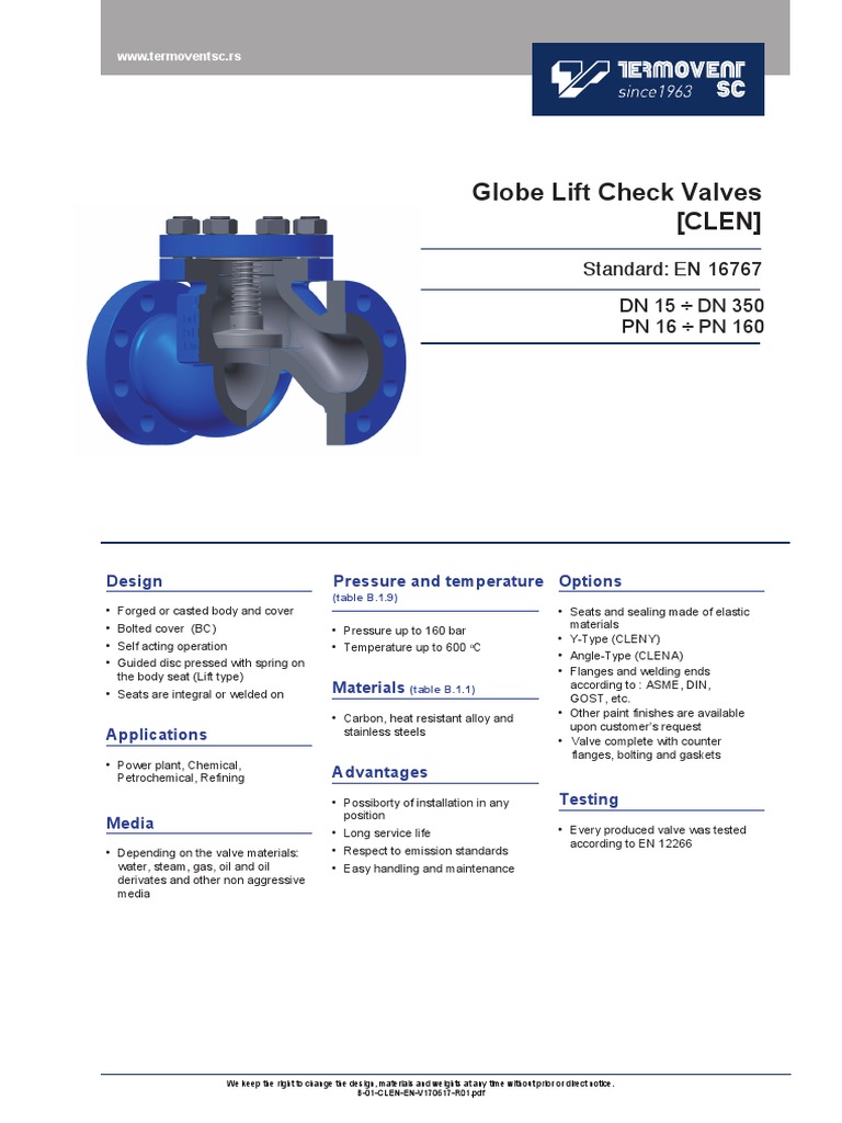 Globe Lift Check Valves for Industrial Applications | PDF | Valve ...