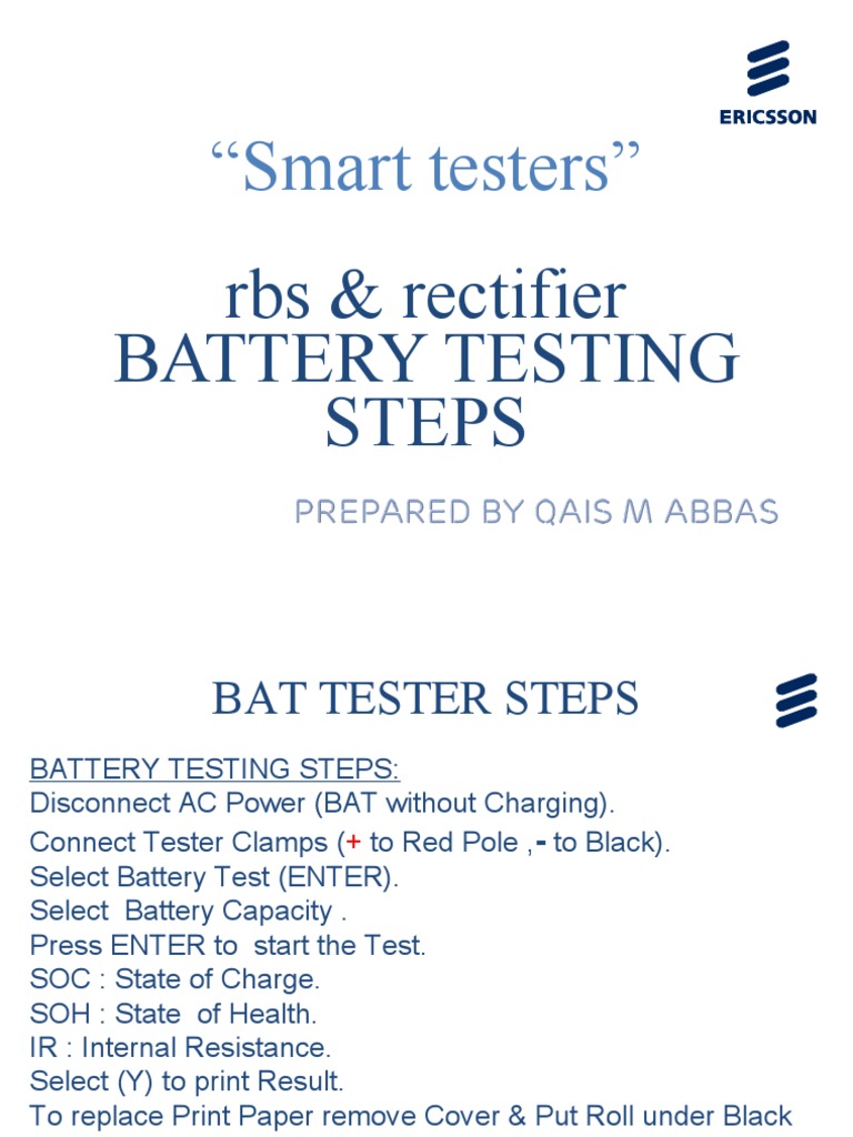 "Smart Testers": Rbs & Rectifier Battery Testing Steps | PDF
