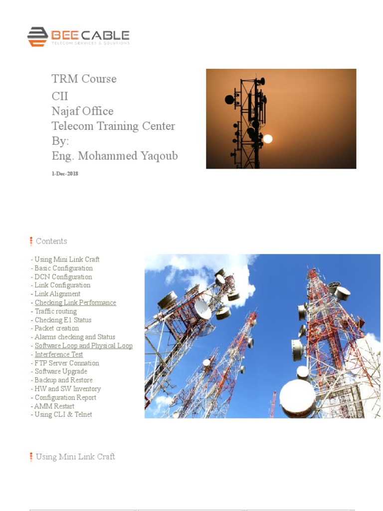 CII Najaf Office Telecom Training Center By: Eng. Mohammed Yaqoub TRM ...