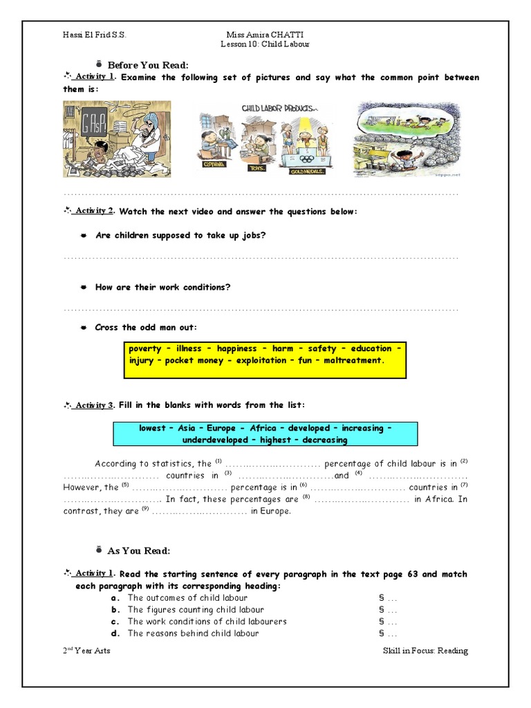 Child Labour CLT Communicative Language Teaching Resources Pict - 75726 ...