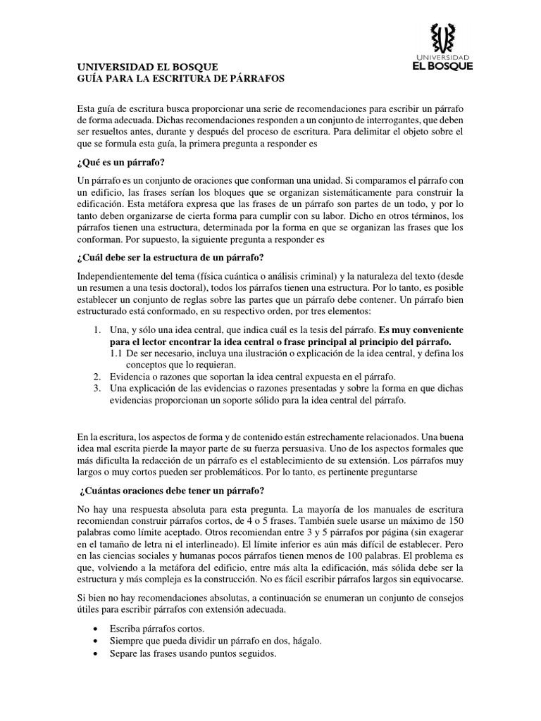 Cómo Escribir Un Párrafo | PDF | Párrafo | Cognición