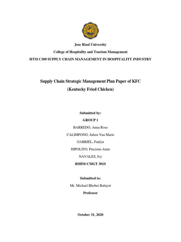 Sample Strategic Plan SCM | PDF | Strategic Management | Inventory