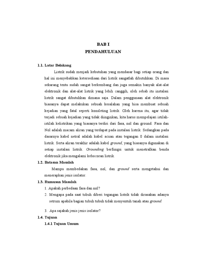 Memahami Fasa, Nol, dan Ground Listrik | PDF