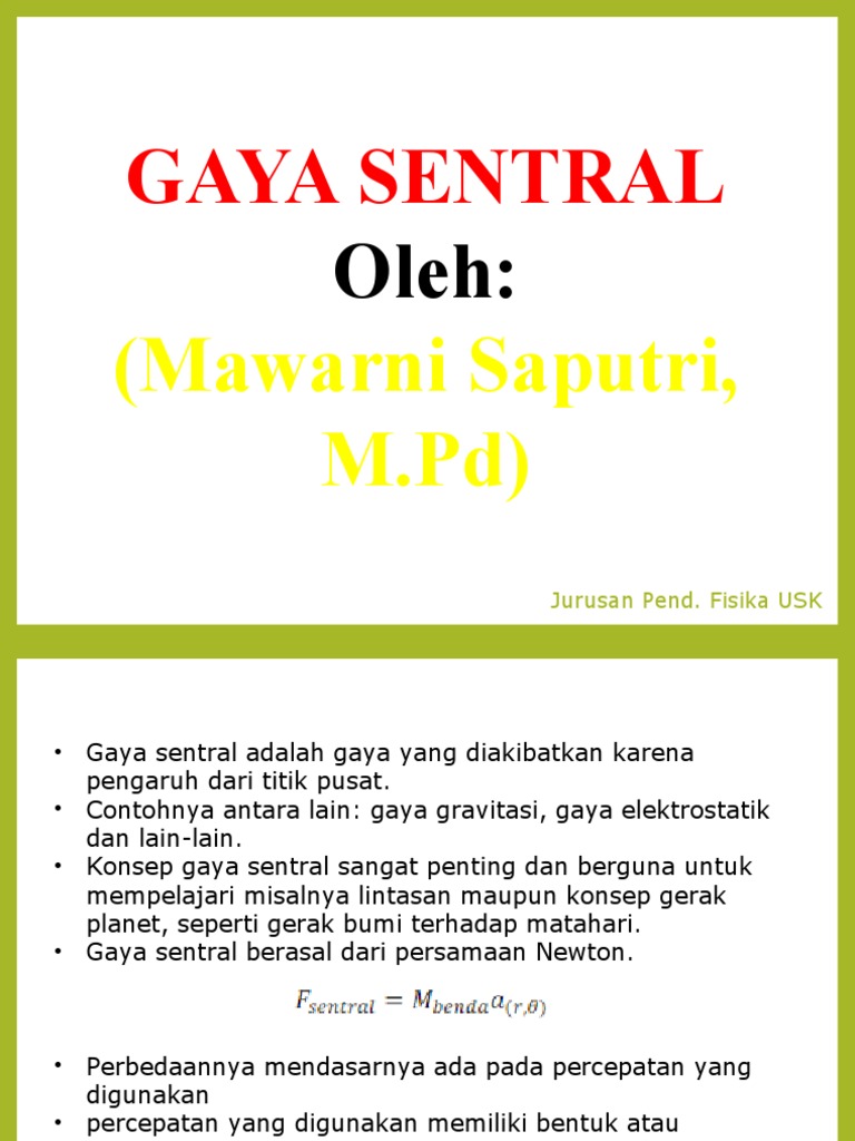 Gaya Sentral | PDF | Metode & Bahan Ajar | Sains & Matematika
