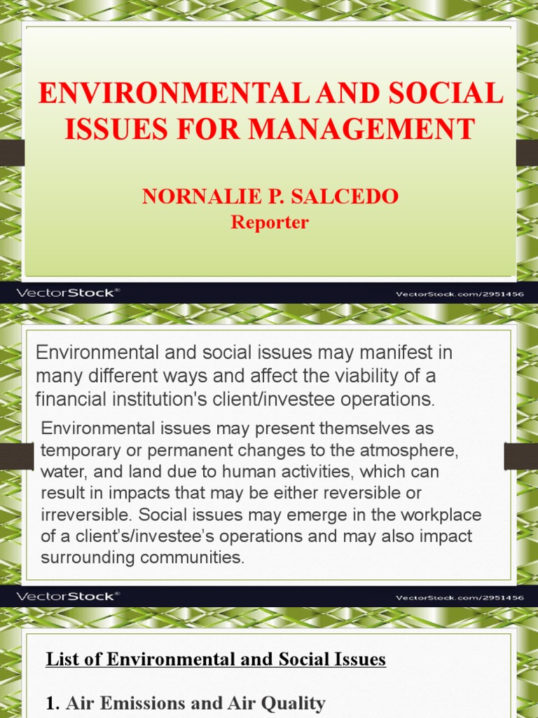 Environmental and Social Issues For Management | PDF | Waste | Waste ...