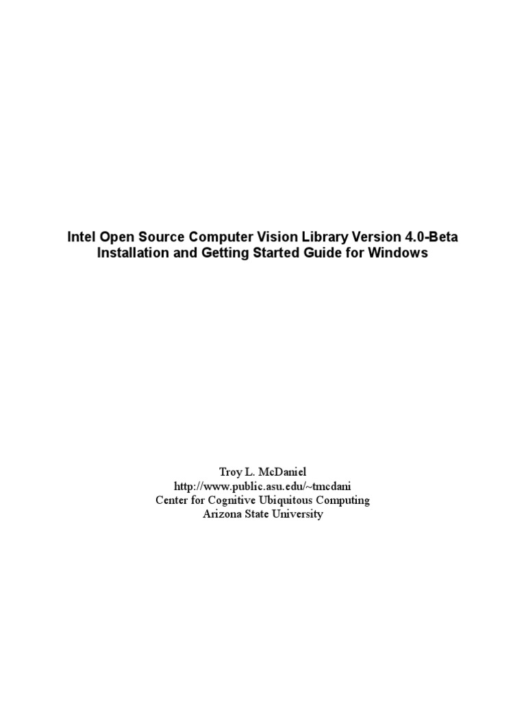 OpenCV Installation and Getting Started Guide | PDF | Library ... OpenCV Installation and Getting Started Guide | PDF | Library ...