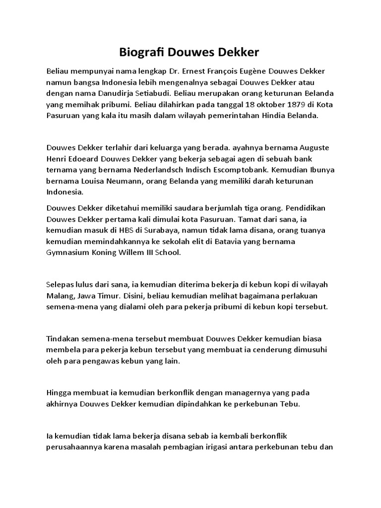Biografi Douwes Dekker | PDF