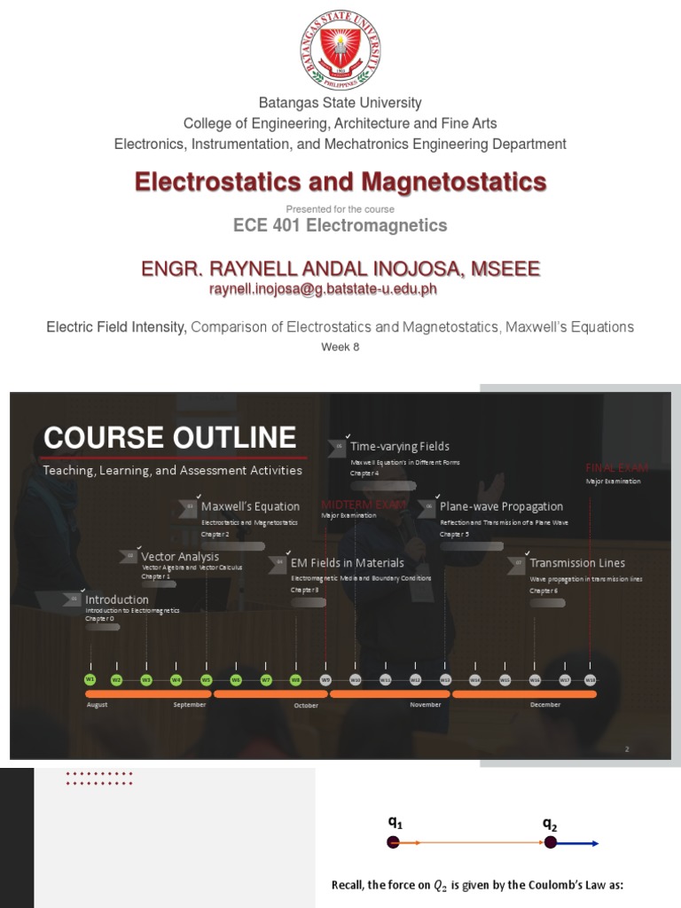 (ECE 401) Lecture 3 Electrostatics and Magnetostatics - Week 8 | PDF ...