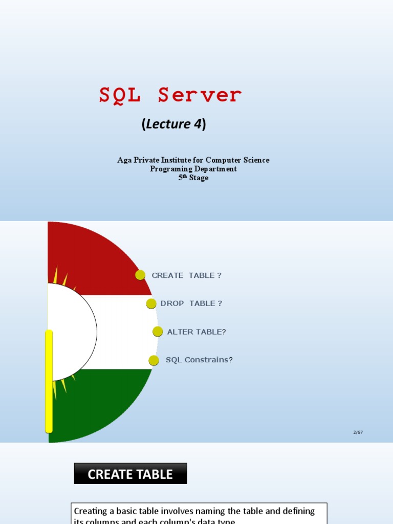 Lecture 4 | PDF | Relational Database | Table (Database)