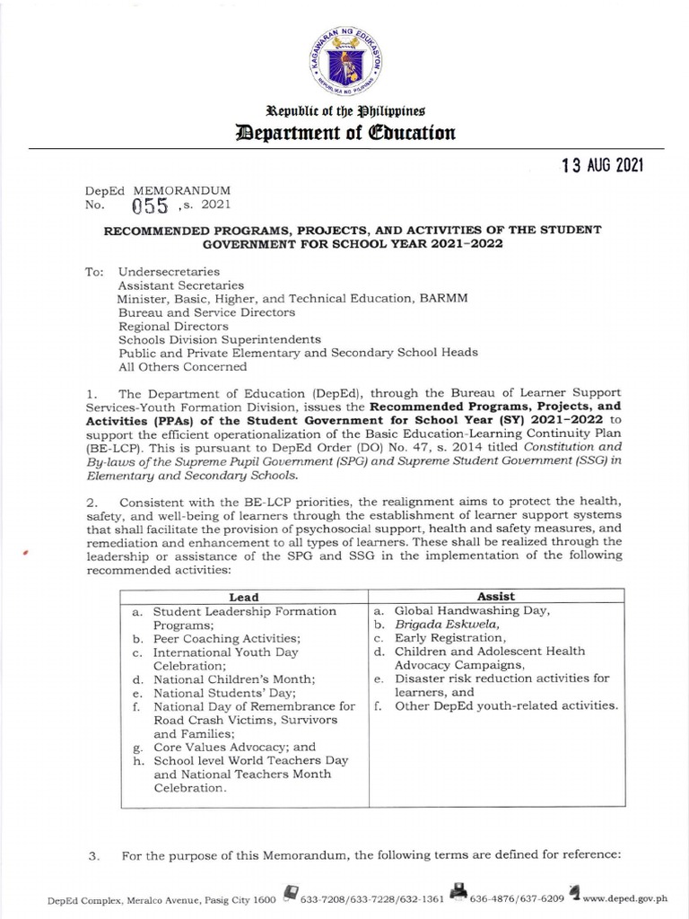 SPG Programs and Activities | PDF