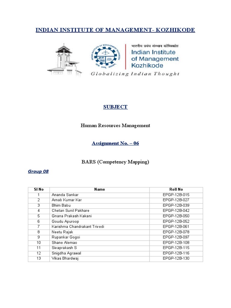 Assignment-6 HRM Group-08 Bars | PDF | Expert | Human Resource Management