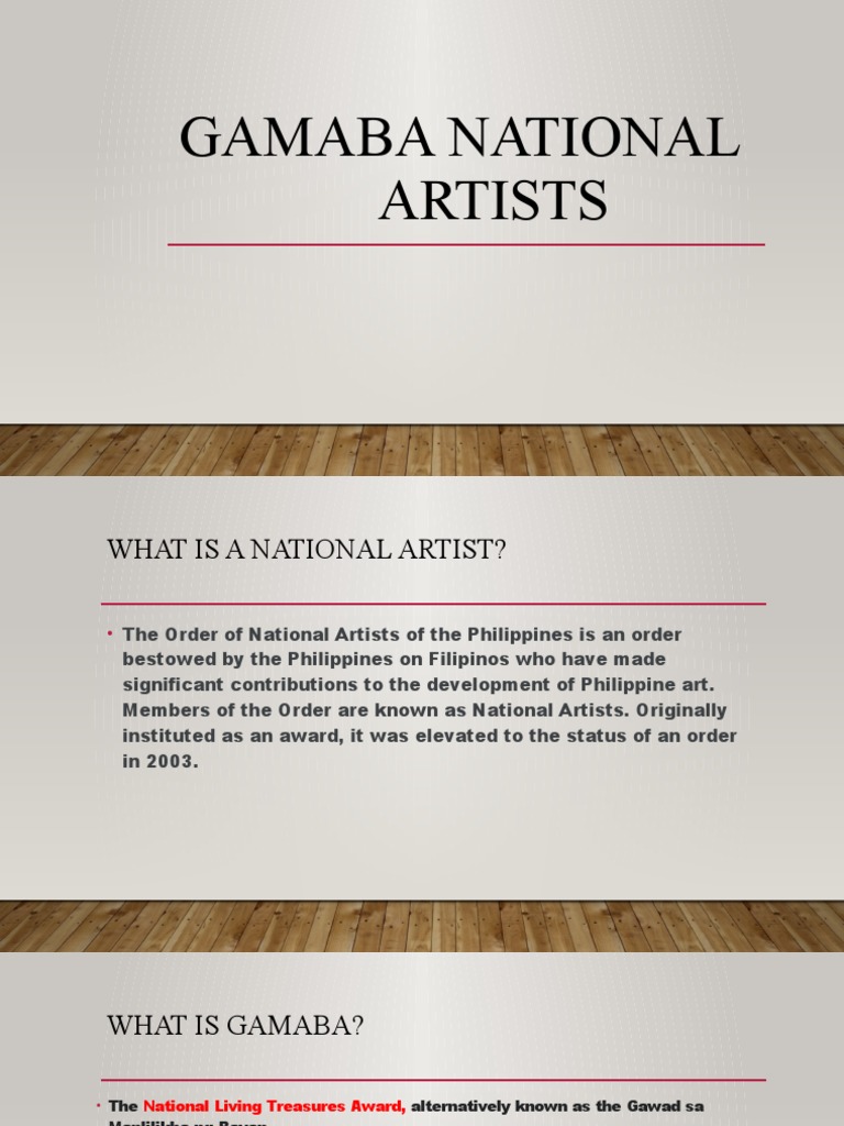 Gamaba National Artists | PDF | Philippines
