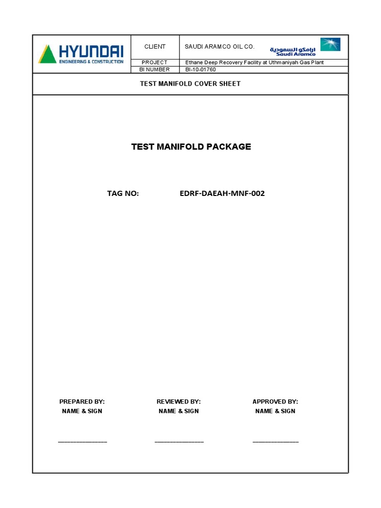 Test Manifold Package | PDF | Energy Technology | Plumbing
