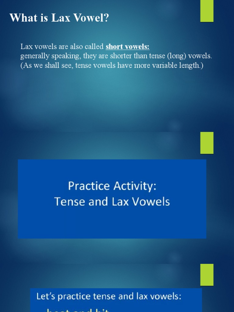 Understanding Lax Vowels in English | PDF
