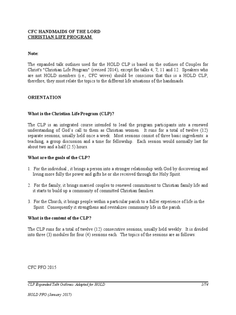 2.05 HOLD CLP Expanded Outlines | PDF | Repentance | Jesus