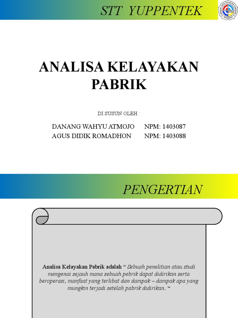 Analisa Kelayakan Pabrik | PDF | Bisnis