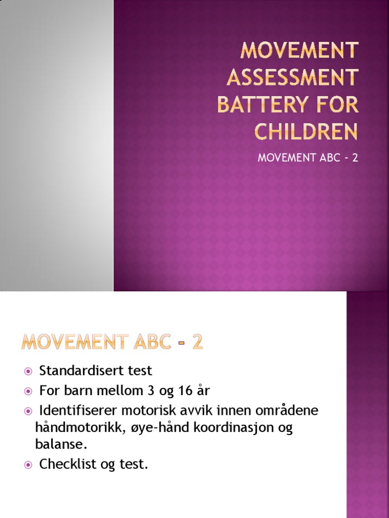 Movement Assessment Battery For Children 2 - Ellen Roseth | PDF