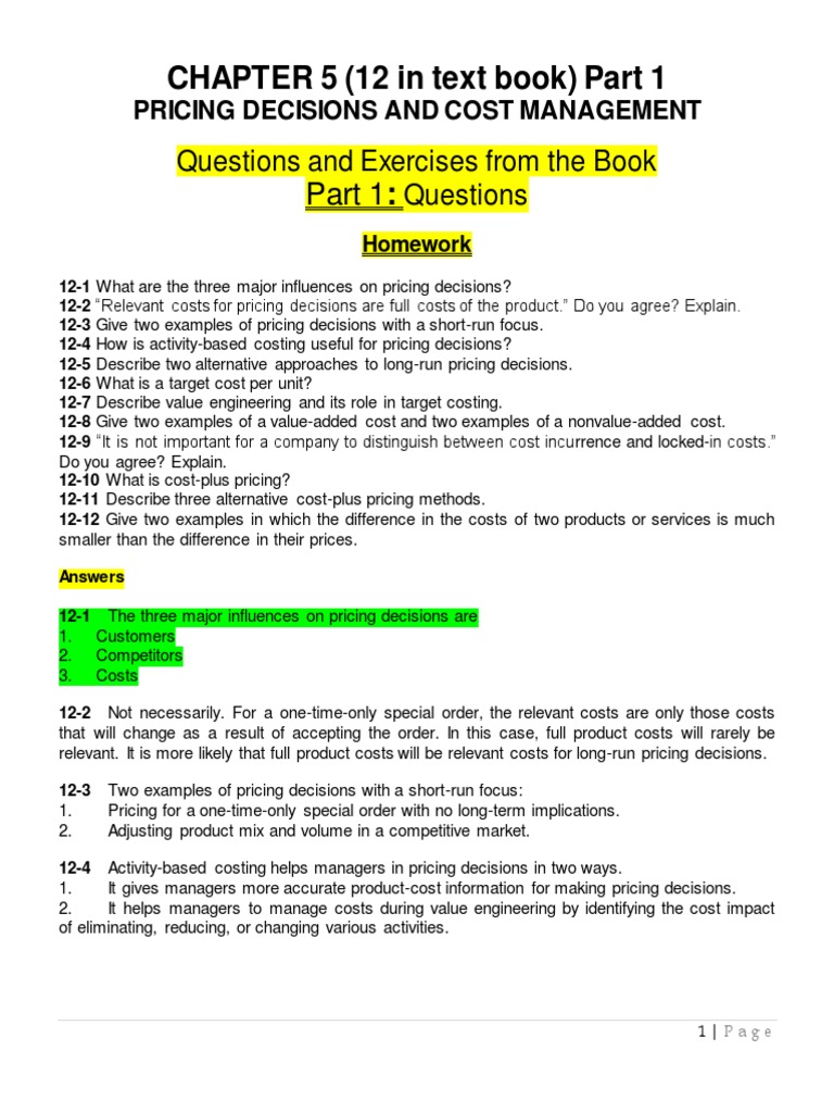 5 Part 1,2 and 3 Chapter 12 Pricing | PDF | Pricing | Monopoly