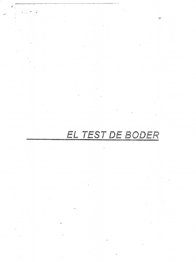 Test de Border | PDF