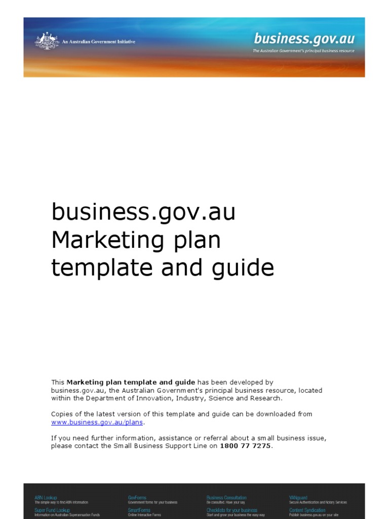Marketing Plan Template Guide Australia | PDF | Marketing Strategy ...