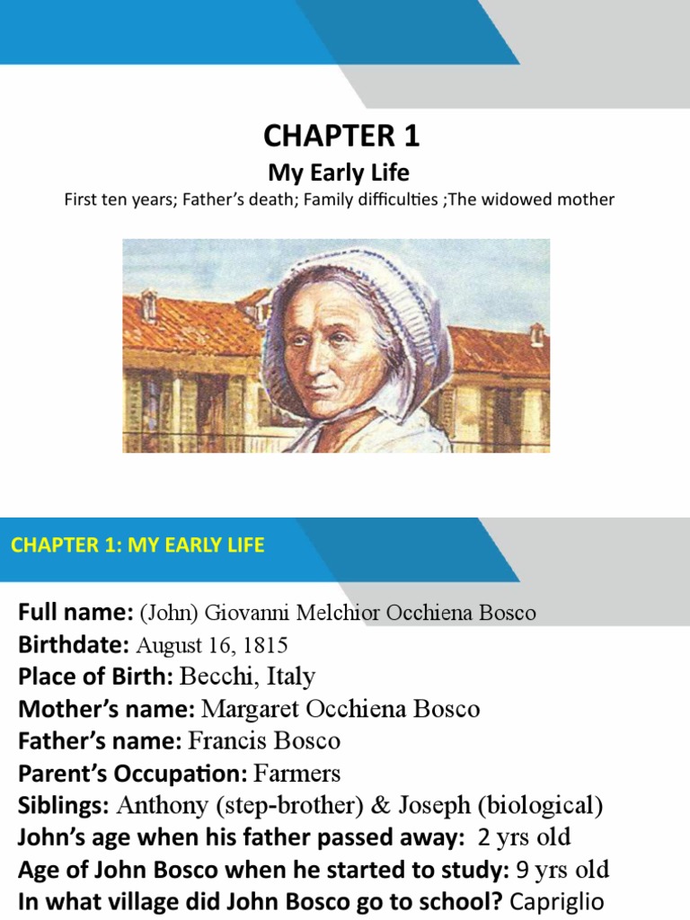 Chapter 1 Early Life of Don Bosco 1 | PDF