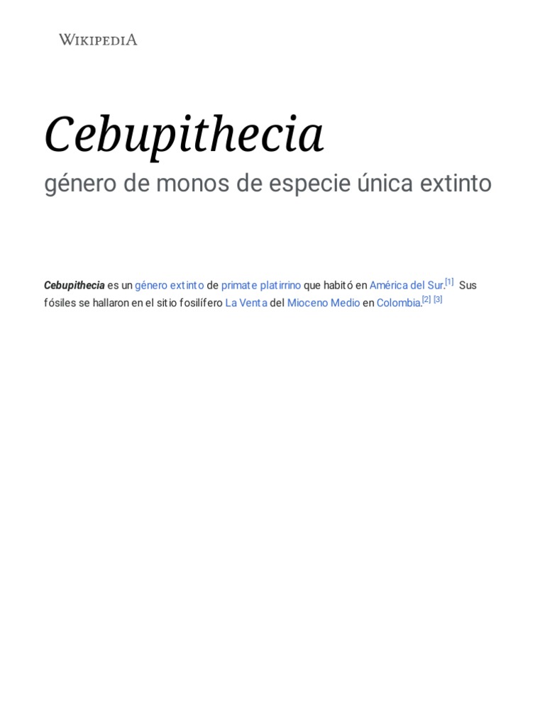 Cebupithecia - Wikipedia, La Enciclopedia Libre | PDF | Taxa ...