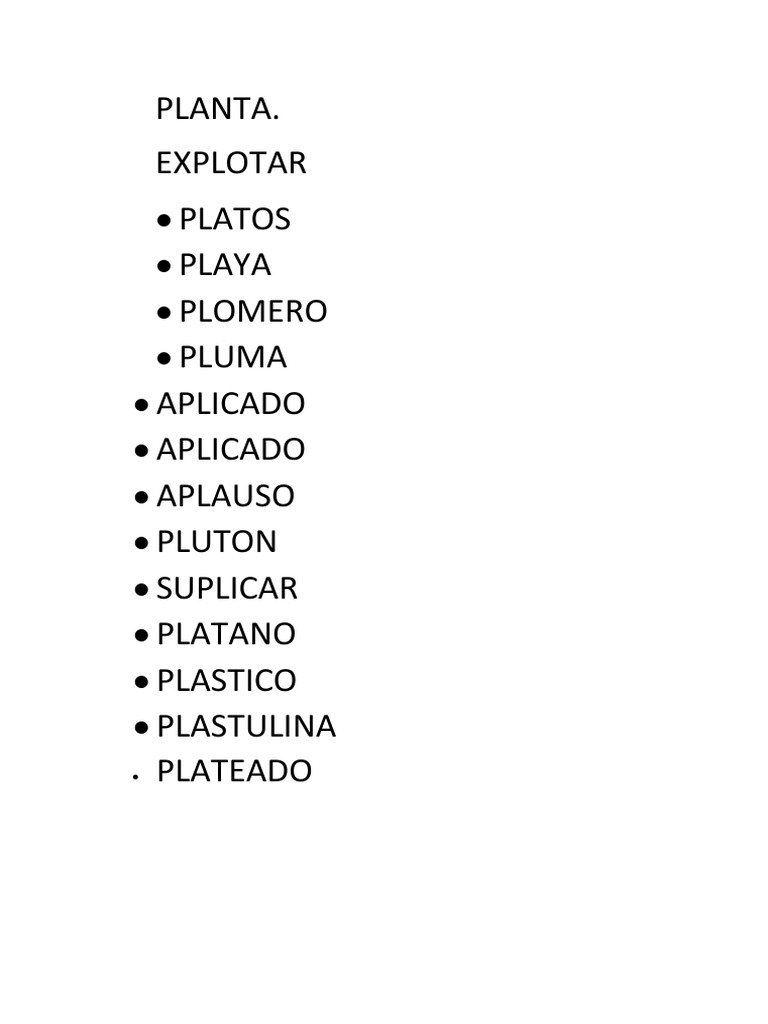 Palabras Con Pla | PDF