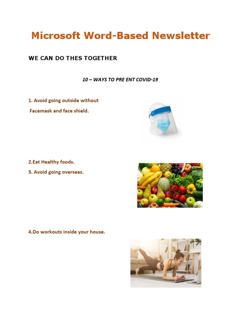 Microsoft Word-Based Newsletter | PDF | Self-Improvement | Lifestyle