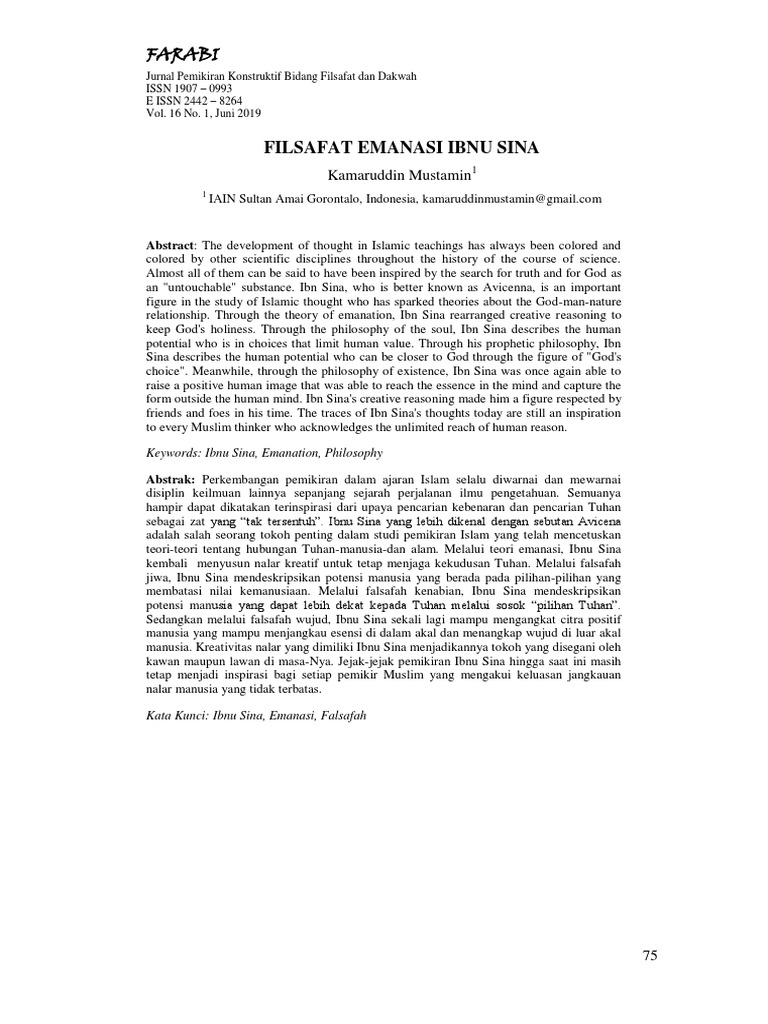 Farabi: Filsafat Emanasi Ibnu Sina | PDF | Abrahamic Religions