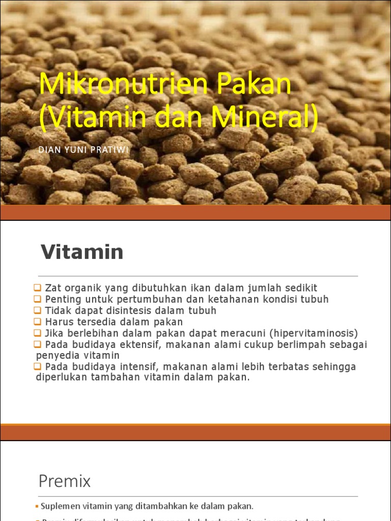 Mikronutrien Pakan (Vitamin Dan Mineral) | PDF