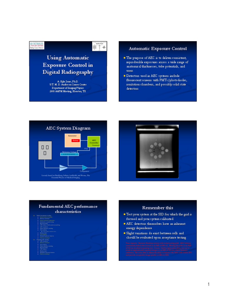 Using Automatic Exposure Control in Digital Radiography | PDF ...