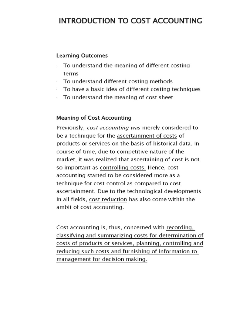 Text1-Introduction To Cost Accounting-Student Resource | PDF | Cost ...