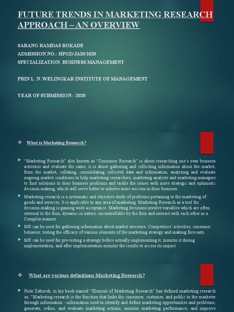 Future Trends of Marketing Research Approach - An Overview | Download ...